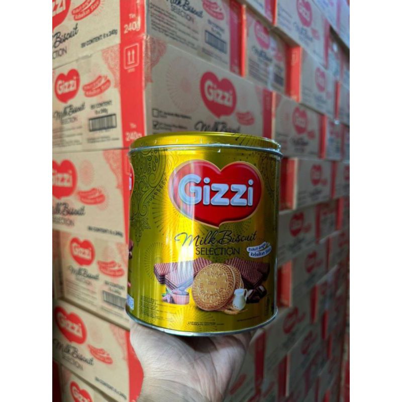 Jual [ DUS / 6 KALENG ] GIZZI Milk Wafer Selection 240gr Kaleng ...