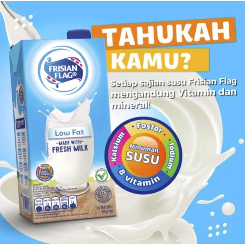 Jual Frisian Flag Purefarm Susu UHT Low Fat 946ml | Shopee Indonesia