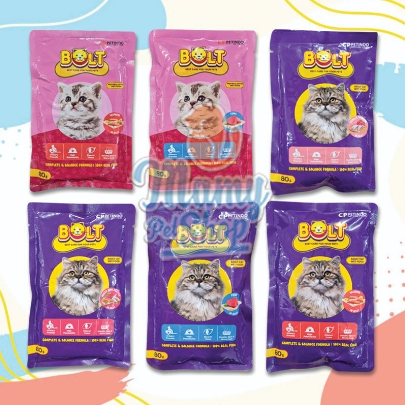 Jual BOLT POUCH 80 GR PAKAN BASAH KUCING | Shopee Indonesia