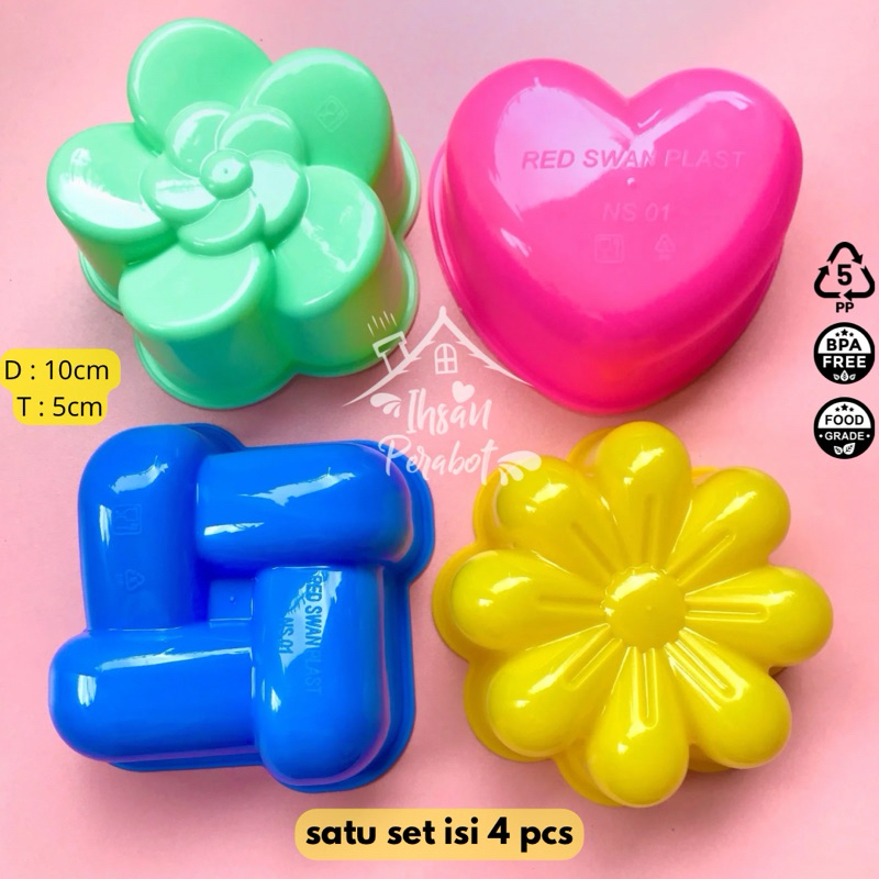 Jual (Isi 4 pcs) Cetakan Nasi Besar / Pencetak Nasi Box motif besar ...