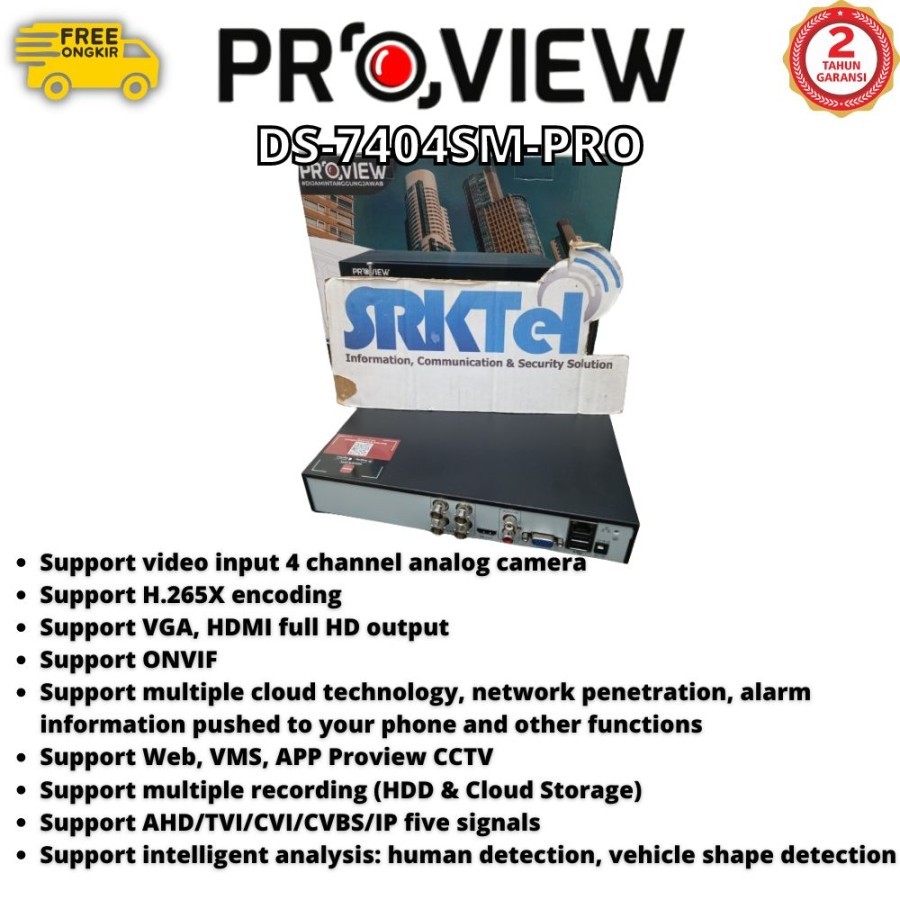 Jual Proview DS-7404SM-PRO DVR CCTV 4 Channel Support up to 5MP ...