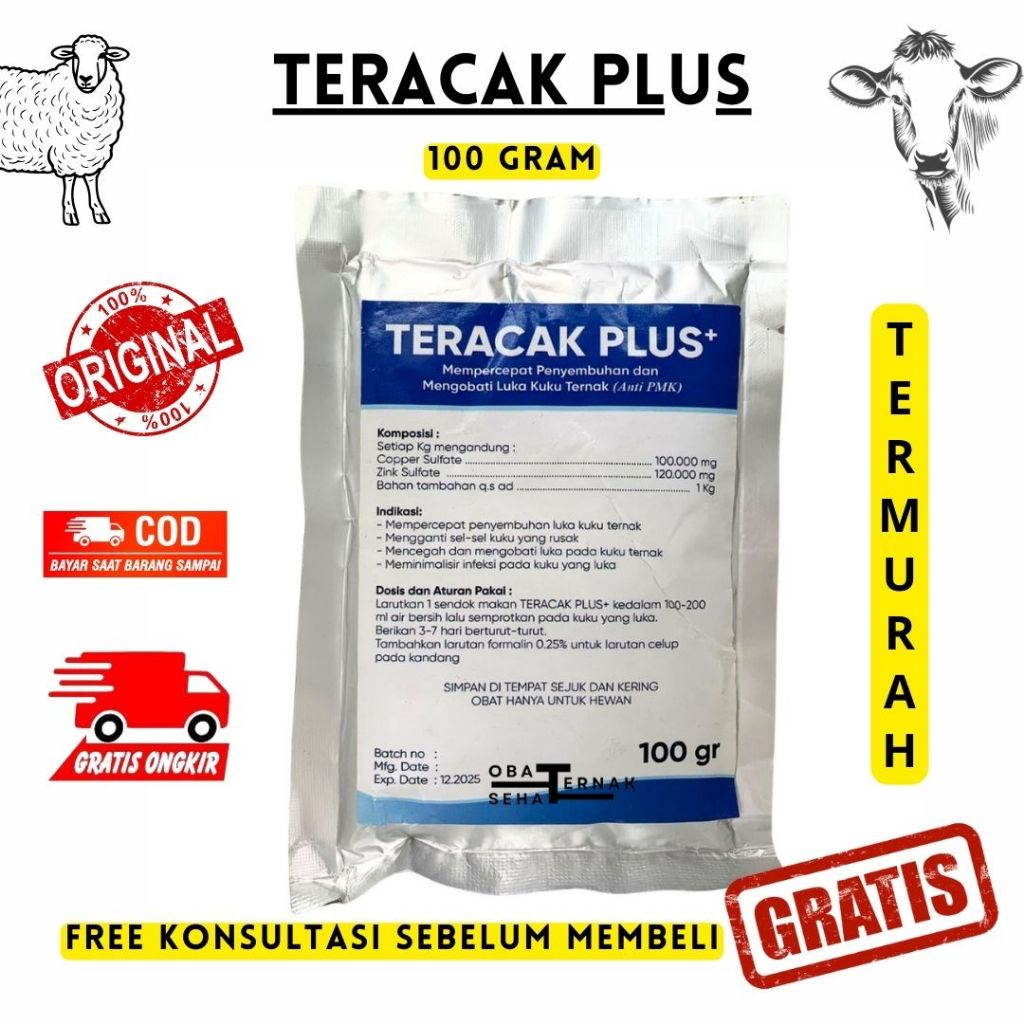 Jual Teracak Plus 100 Gram - Obat Luka Kuku Sapi Kambing Pmk - Obat ...