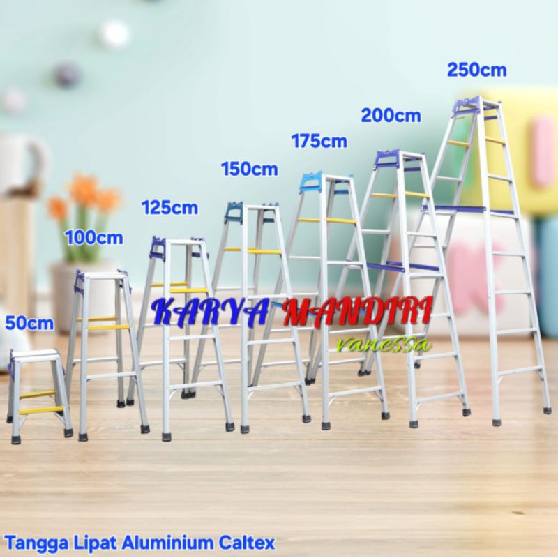 Jual Tangga Lipat Aluminium Ladder Caltex Ukuran 2,5 M / 2 M / 1,75 M ...
