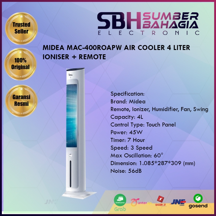 Jual MIDEA MAC-400ROAPW AIR COOLER 4 LITER IONISER + REMOTE (NEW ...