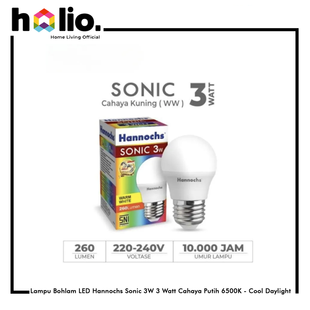Jual Holio Hannochs Lampu Bohlam LED Bulb Sonic 3W - 3 Watt Warna ...