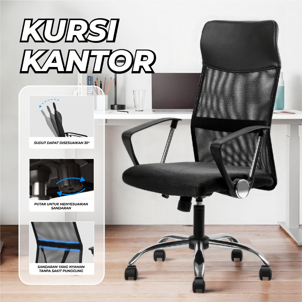 Jual Kursi Kantor Kursi Staff Jaring Mesh Dengan Roda Kursi Direksi ...