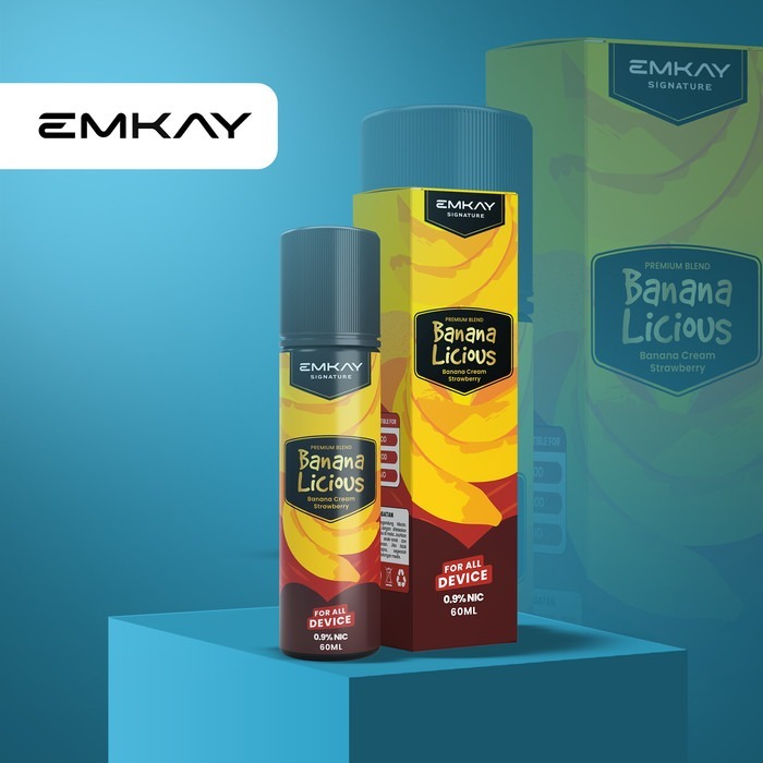 Jual Emkay Liquid Freebase Bananalicious High Nic 12mg/60ml | Shopee ...