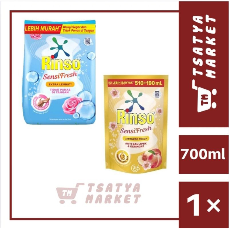 Jual RINSO SENSI FRESH DETERGENT CAIR BUBUK 700ML | Shopee Indonesia