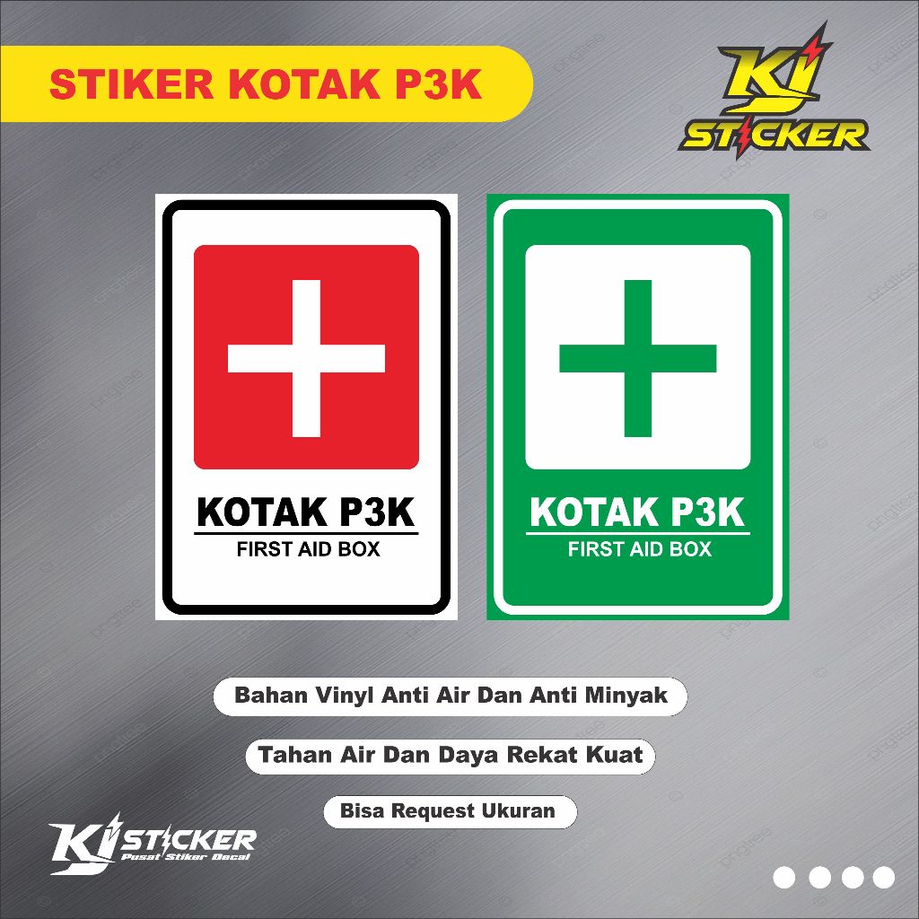 Jual KJ STIKER Promo Sticker Kotak P3k Safety K3 / Sticker First Aid ...