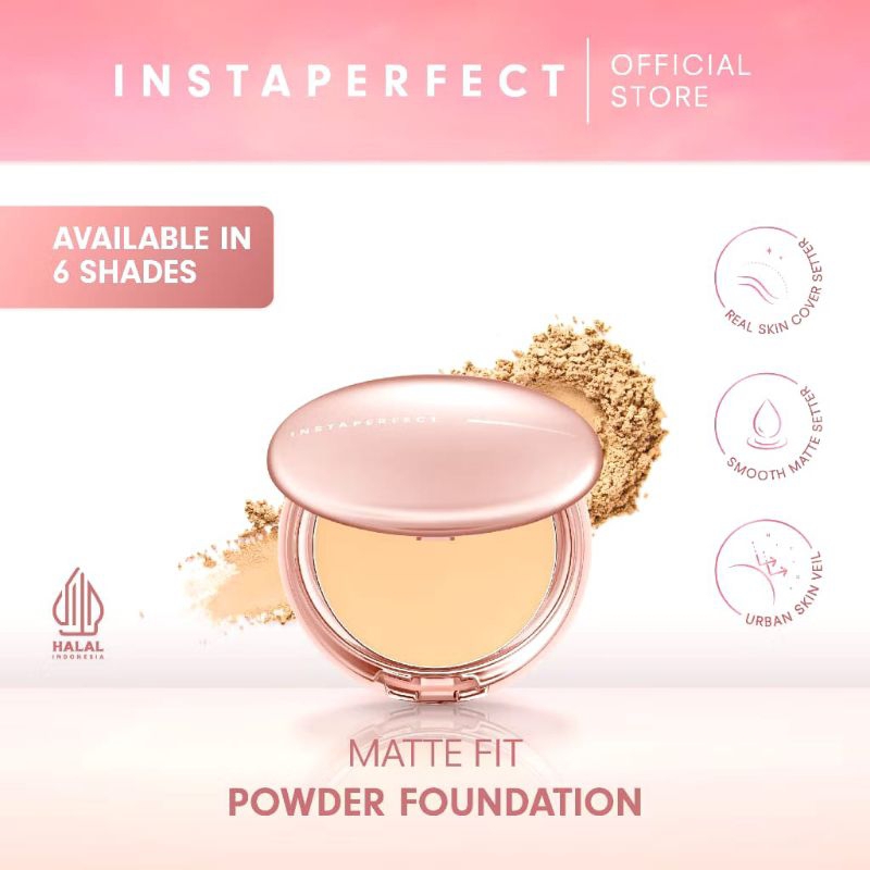 Jual Wardah Instaperfect Matte Fit Powder Foundation 13g | Shopee Indonesia