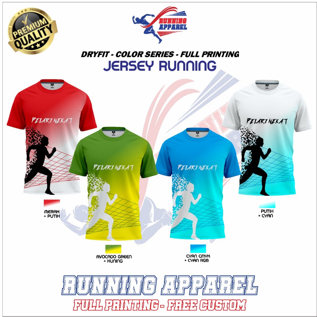 Jual Jersey Lari Custom Pelari Nekat untuk Marathon & Fun Run – Dryfit ...