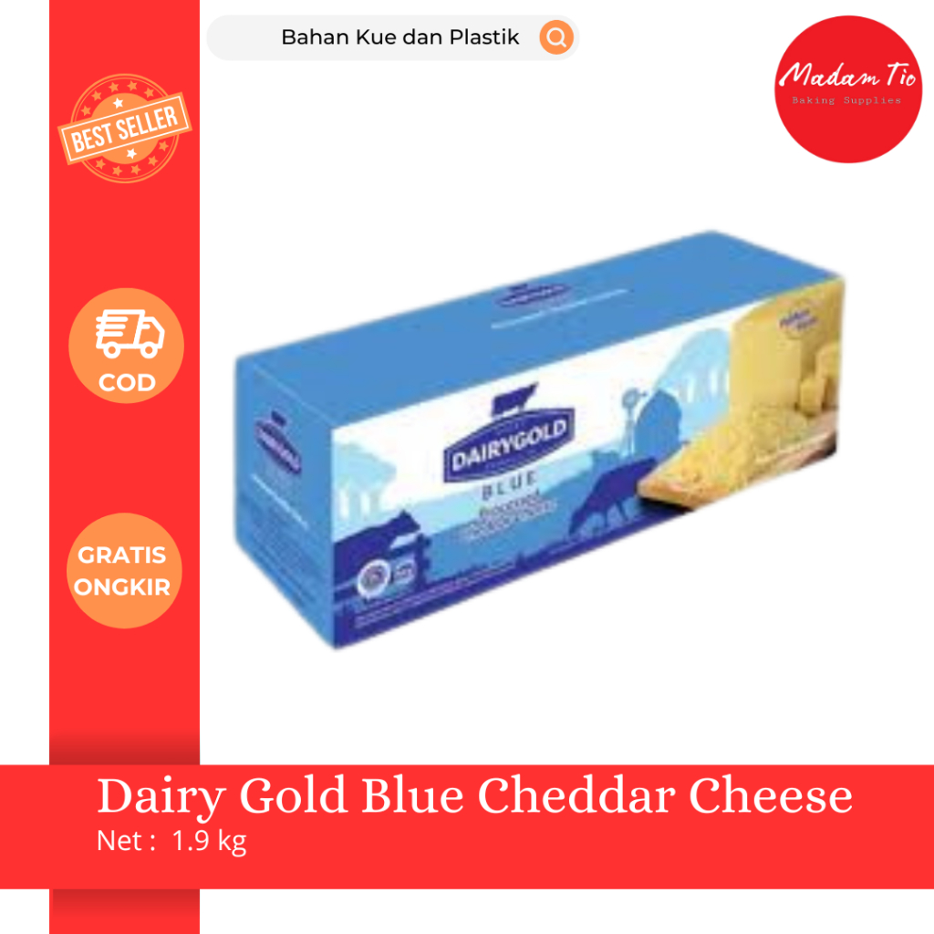 Jual Dairy Gold Blue Cheddar Cheese 1.9kg | Shopee Indonesia