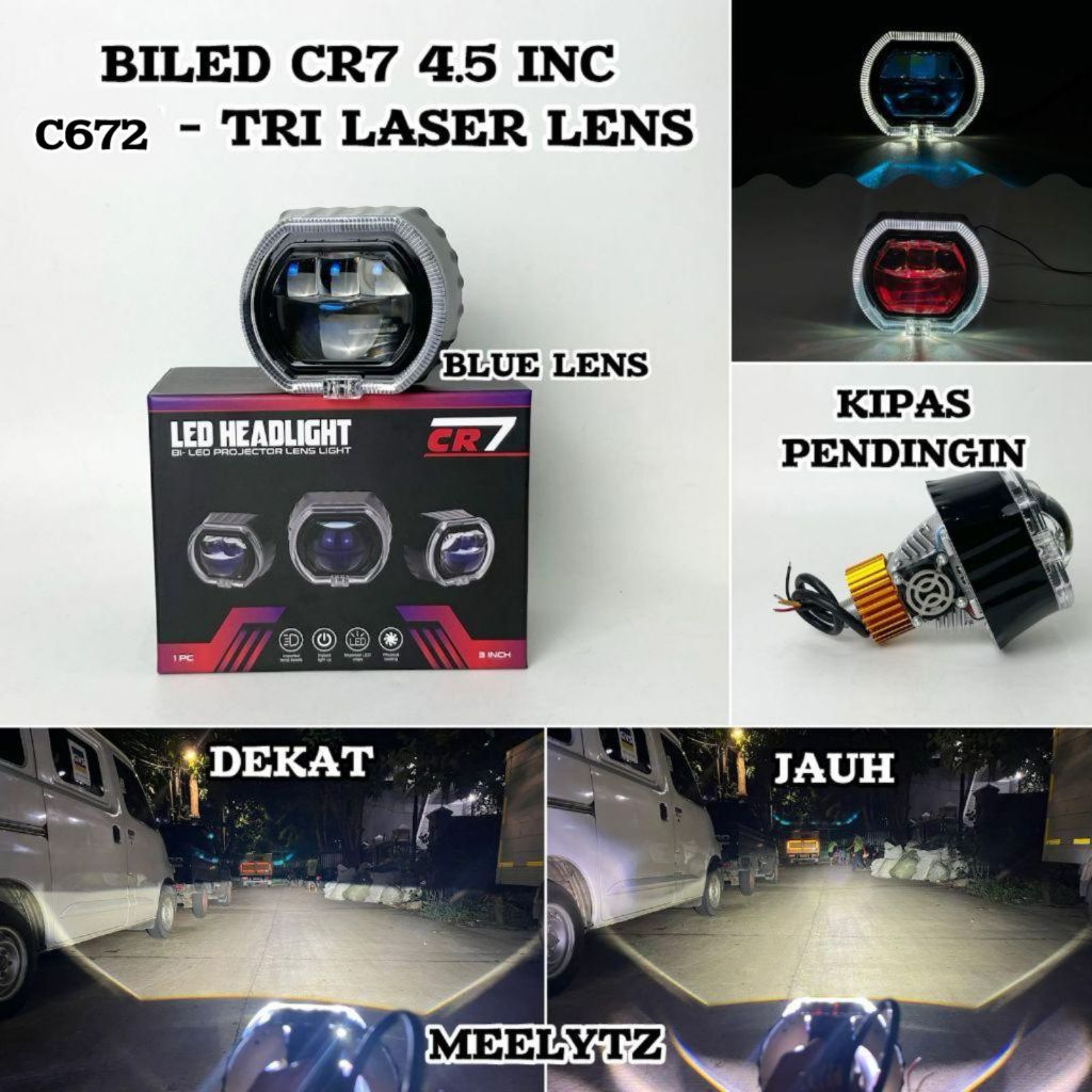 Jual CR7 C667 C671 C672 - Biled 4.5 inc Blue Lens | Shopee Indonesia