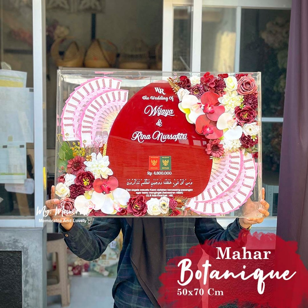 Jual Mahar Botanique Frame Size 50x70 cm / Mahar Rustic / Mahar Bunga ...