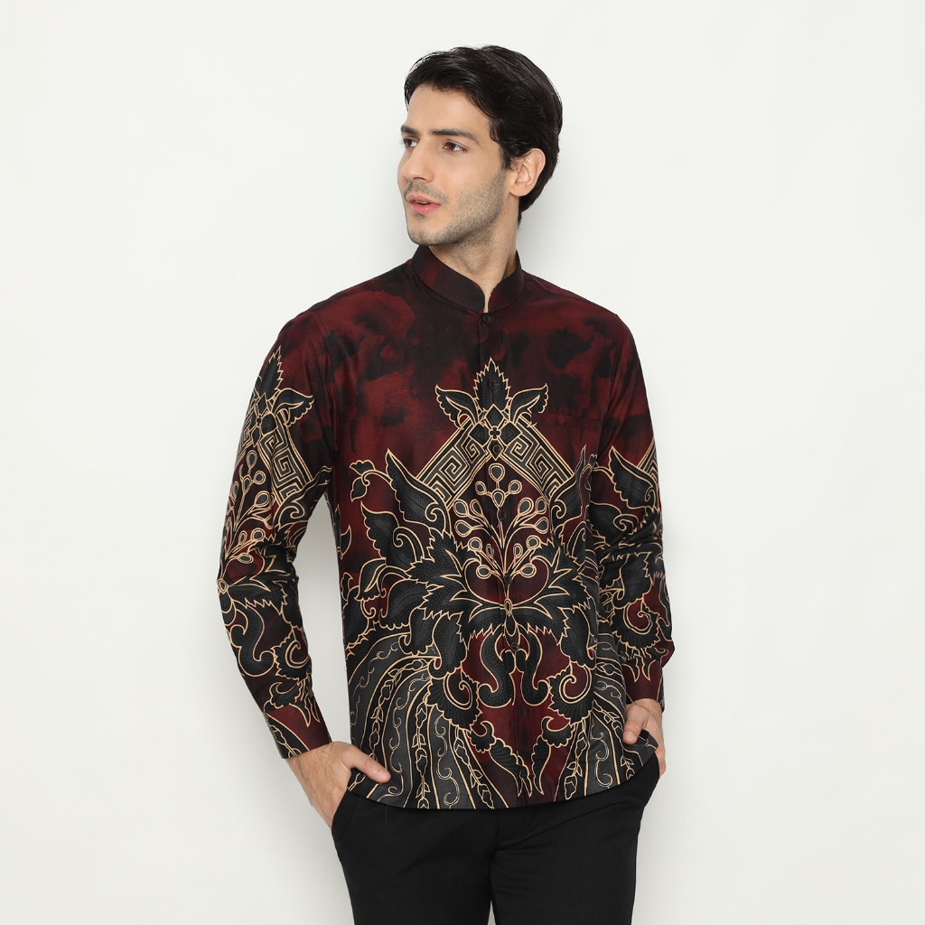Jual LUIGI RICCIO Kemeja Batik Koko Pria New Fashion Muslim Red Series ...