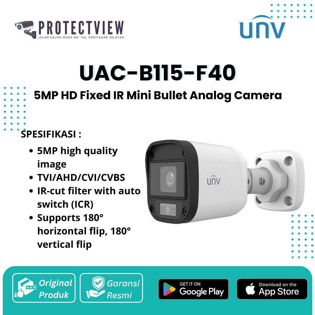 Jual UNIVIEW UAC-B115-F40 CAMERA CCTV OUTDOOR 5MP NIGHT VISION HYBRID | Shopee Indonesia
