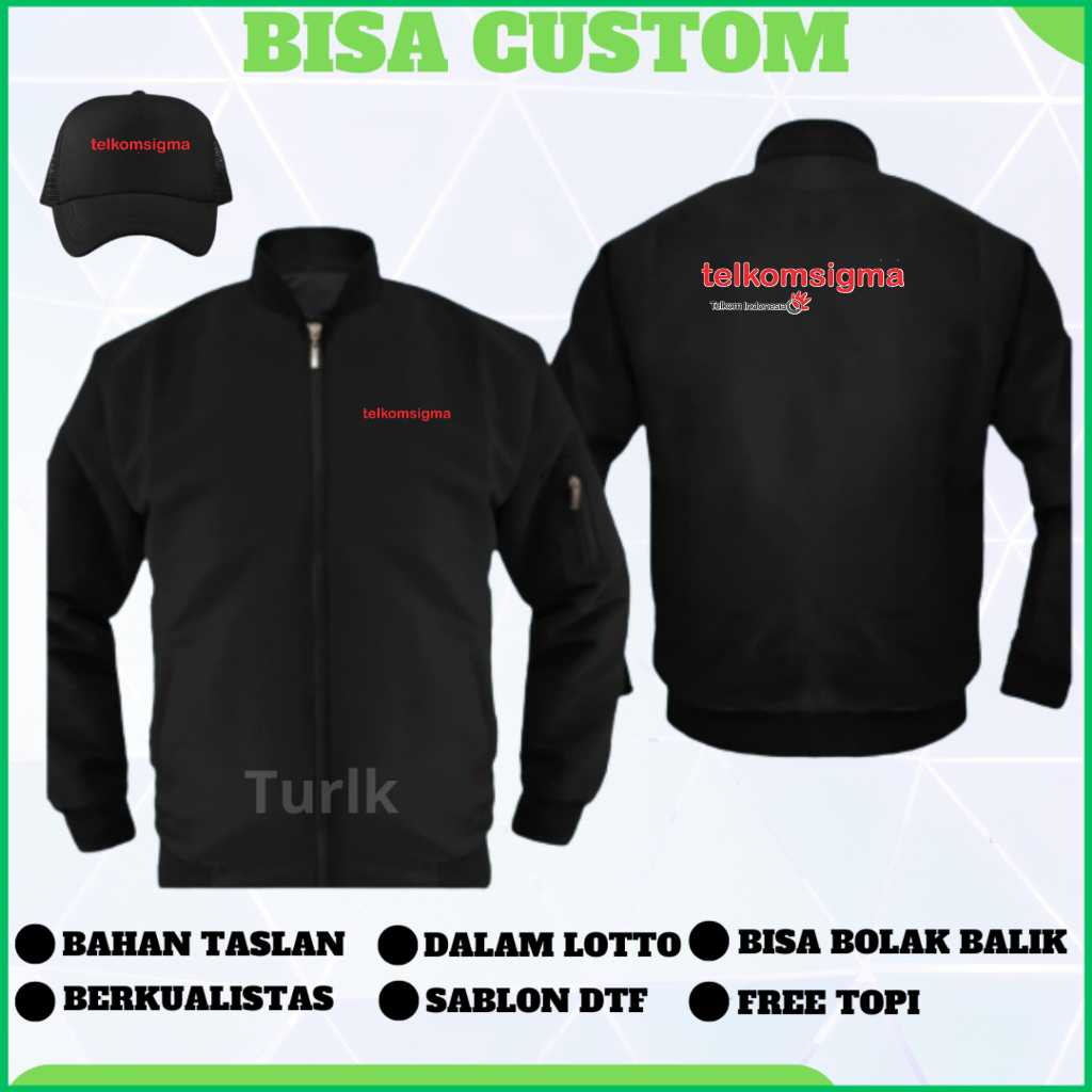Jual Jaket Telkom Sigma Jaket Bomber Custom | Shopee Indonesia