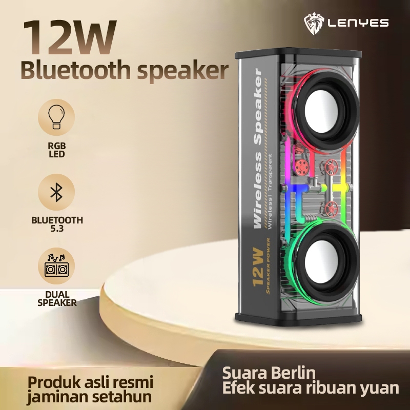 Jual LENYES S220 12W Mini Transparan Wireless Speaker Bluetooth 5.3 ...
