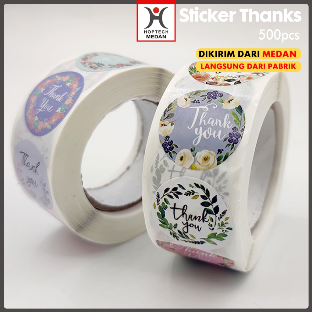 Jual Medan Hoptech -Sticker Thank You 500 pcs/Stiker Terima Kasih Warna ...