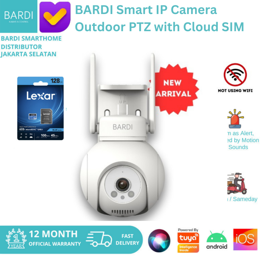 Jual BARDI Smart IP Camera Outdoor PTZ with Cloud SIM CCTV SIM Tanpa ...