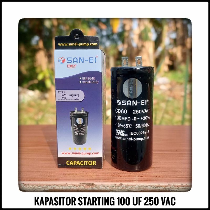 Jual kapasitor motor starting socket 2 pin 100uf 250V SE | Shopee Indonesia