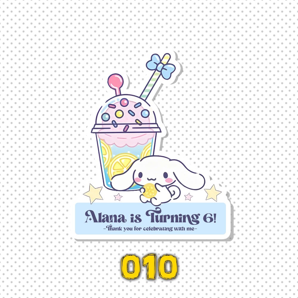 Jual Hang Tag Ulang Tahun Custom Cinnamoroll, Dino, Pokemon, Cocomelon ...