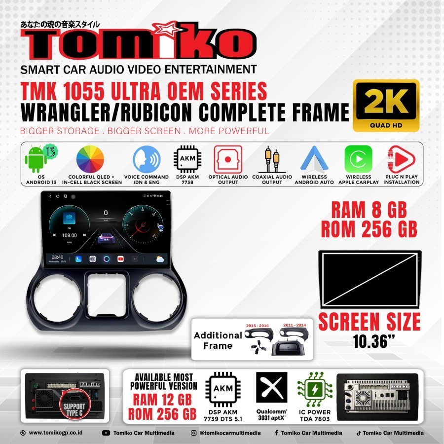 Jual Head Unit Android Tomiko TMK 1055 ULTRA OEM Series for Wrangler ...