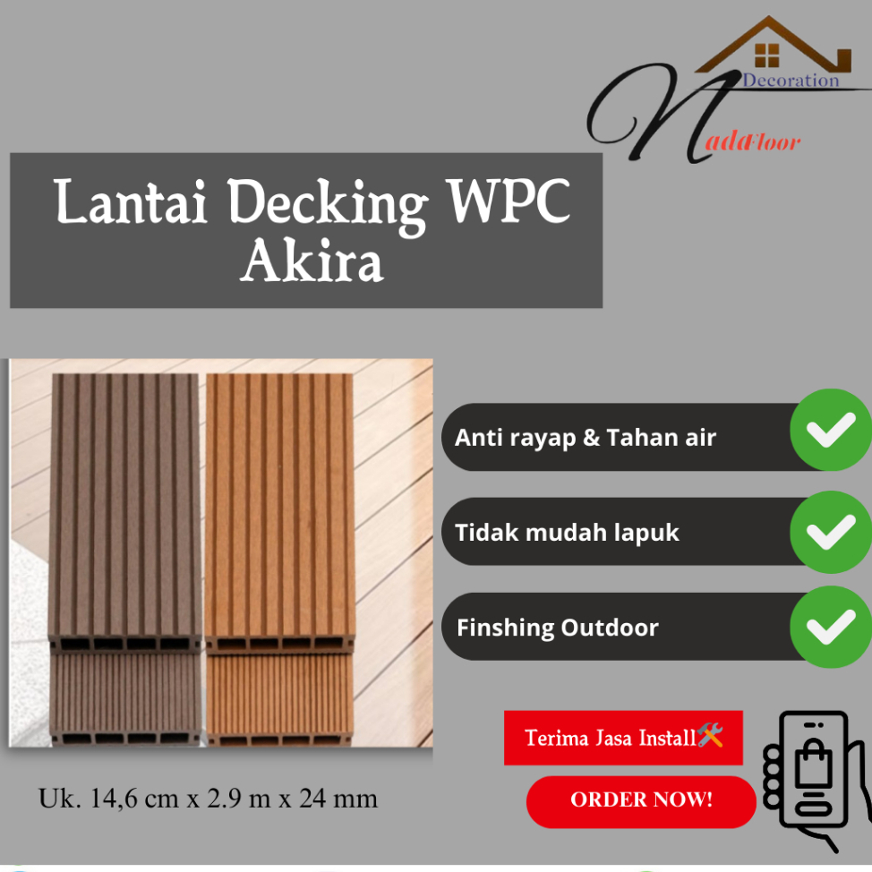 Jual Decking Lantai WPC Motif Kayu | Akira Deck Floor Outdoor ...
