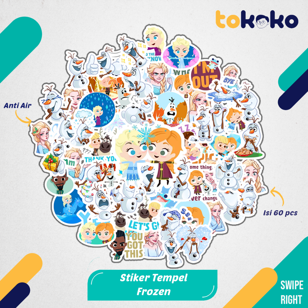 Jual Stiker Cutting Frozen Elsa Olaf Anna Kartun Film Paper Vinyl ...