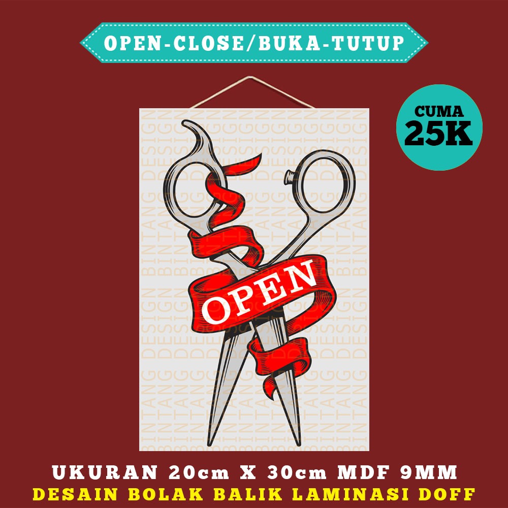 Jual PAPAN TANDA BUKA - TUTUP & OPEN - CLOSED - UKURAN 20cm X 30cm ...