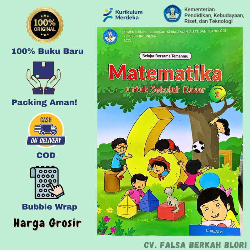 Jual Buku Paket MATEMATIKA Vol. 1 Kelas 6 SD/MI Kurikulum MERDEKA ...