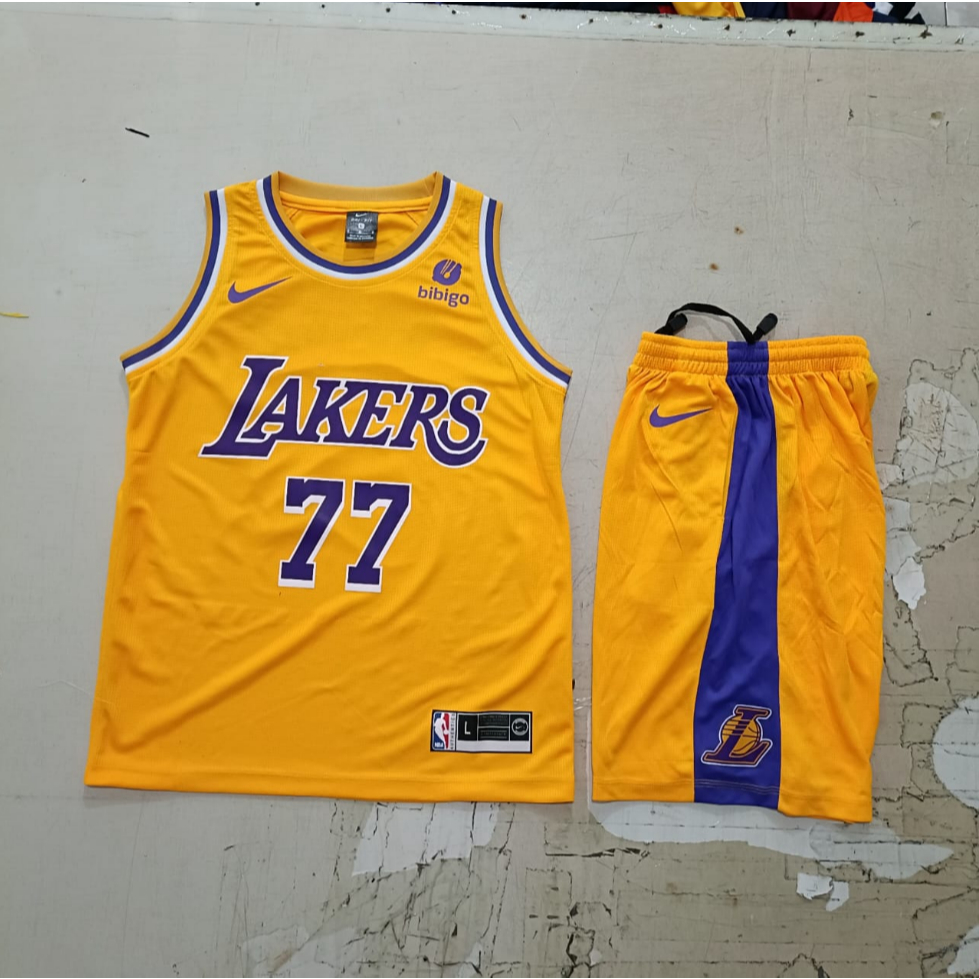 Jual Jersey Basket Anak Nba Nike Lakers Kuning Luka DONCIC#77 | Shopee ...