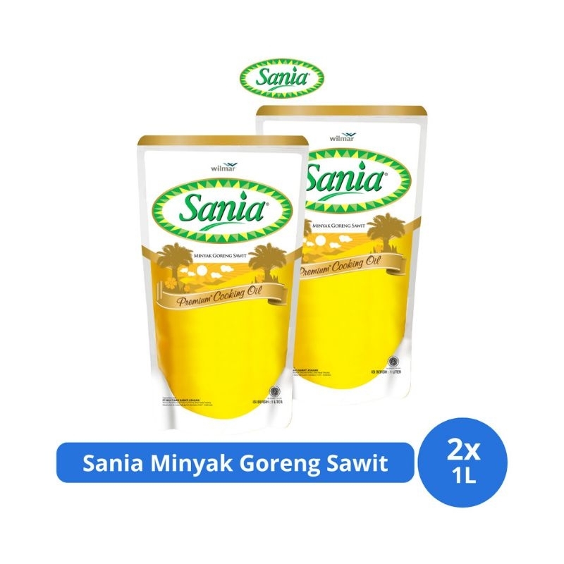 Jual Sania Minyak Goreng Sawit Premium Cooking Oil Pouch 1L x 2 pcs | Shopee Indonesia