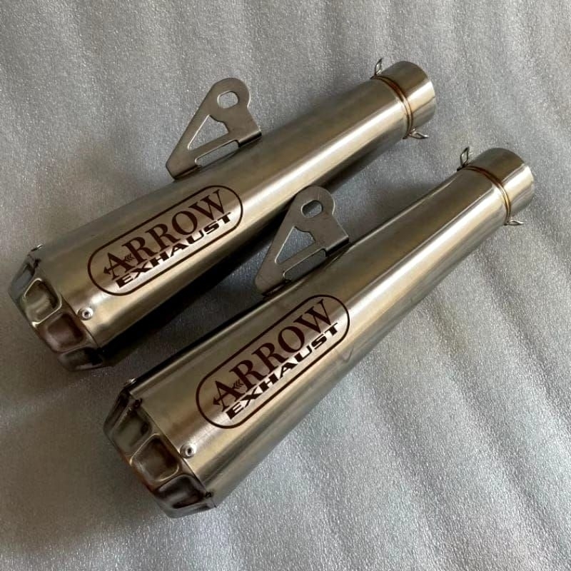 Jual canister stainless Arrow muffler only Exhaust racing Arrow 51mm ...