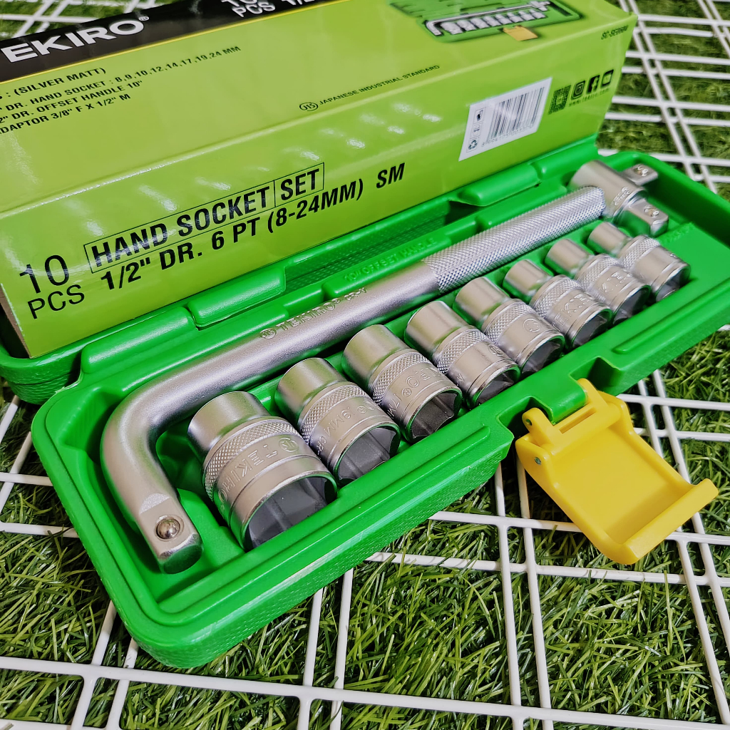 Jual TEKIRO Kunci Shock Sock Set 10pcs 1/2 Inch 6 Pt Hand Socket 8 - 24mm 1 Box Original ...