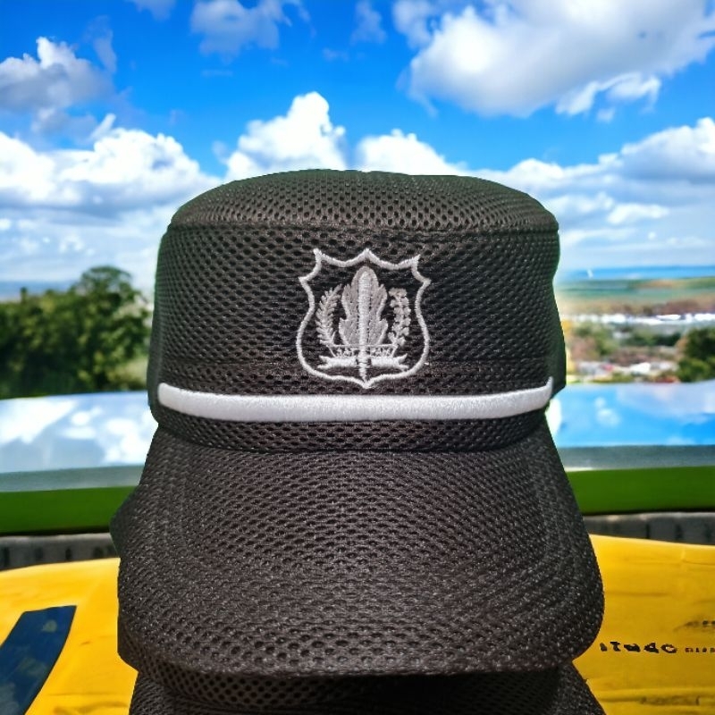 Jual TOPI KOMANDO JARING SATPAM.LIS PUTIH | Shopee Indonesia