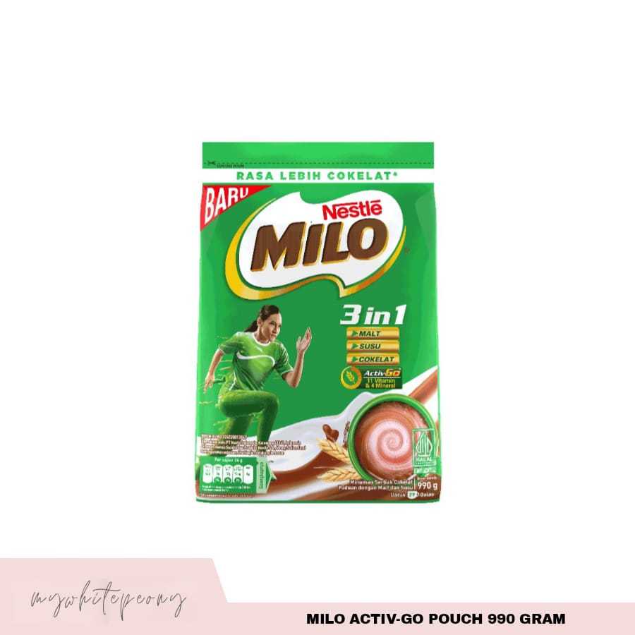 Jual Milo Active Go Pouch / Minuman Serbuk Cokelat 990 Gram | Shopee ...