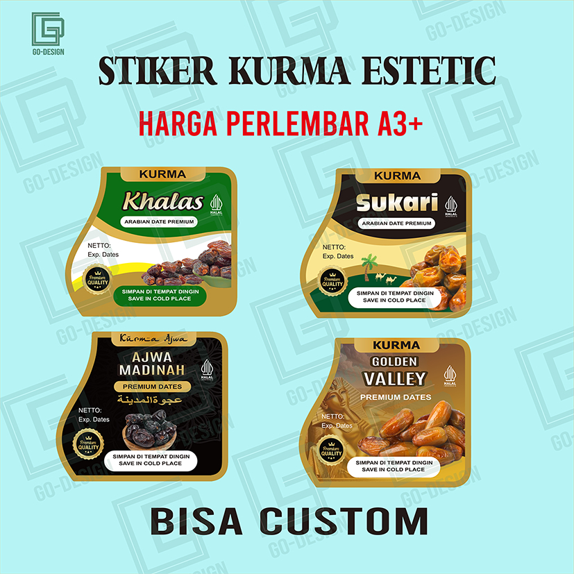 Jual Stiker Label Brand Kurma Aesthetic BISA CUSTOM NAMA DAN TAMBAH ...