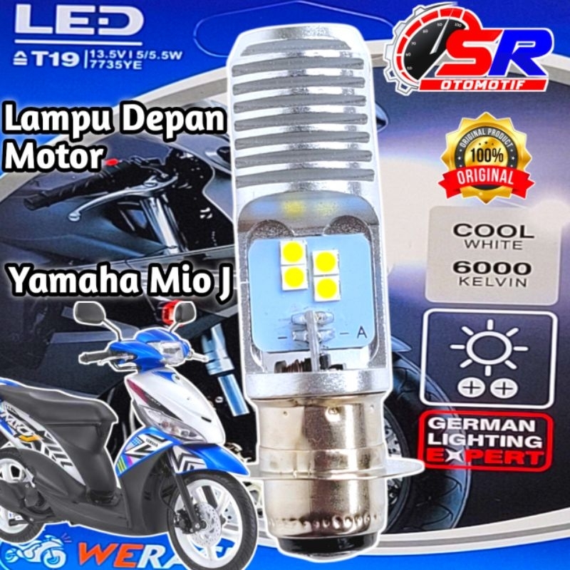 Jual Lampu Depan LED Motor Yamaha Mio J Soket H6 T19 AC/DC 12 Volt Pengganti Dop/Bohlam Standar ...