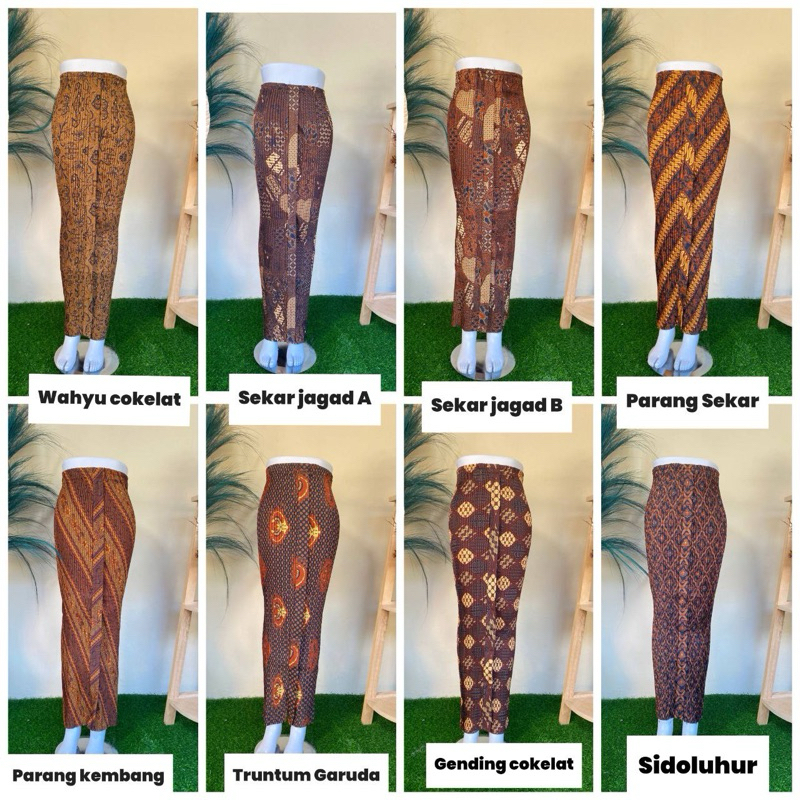 Jual Rok Plisket Wiru Motif Batik / Bawahan Kebaya [ Nuansa Cokelat ...