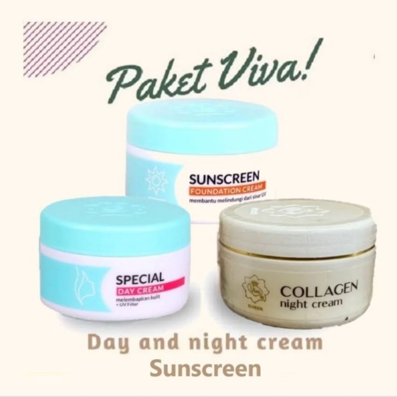 Jual VIVA PAKET HEMAT 3IN1 SUNSCREEN FOUNDATION CREAM 22G / DAY CREAM ...