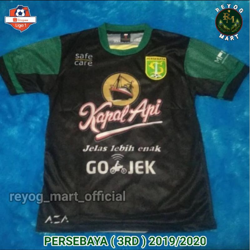 Jual JERSEY PERSEBAYA ALTERNATE 3RD 2019 - 2020 SHOPEE LIGA 1 HITAM ...