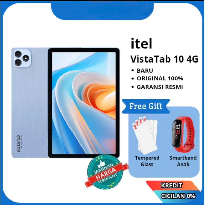 Jual itel vista tab 10 4/128GB grey baru segel no repack | Shopee Indonesia