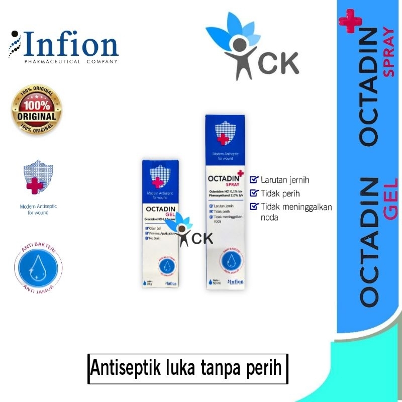 Jual OCTADIN GEL 20 GR / SPRAY 50 ML spray antiseptik tanpa alkohol ...