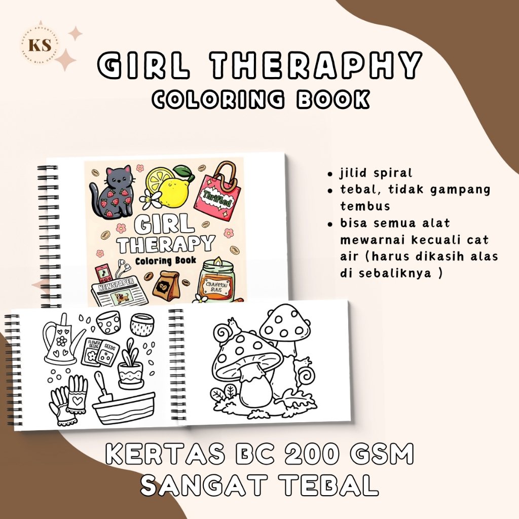 Jual GIRL THERAPHY Coloring Book For Kids And Adults Aesthetic UKURAN ...
