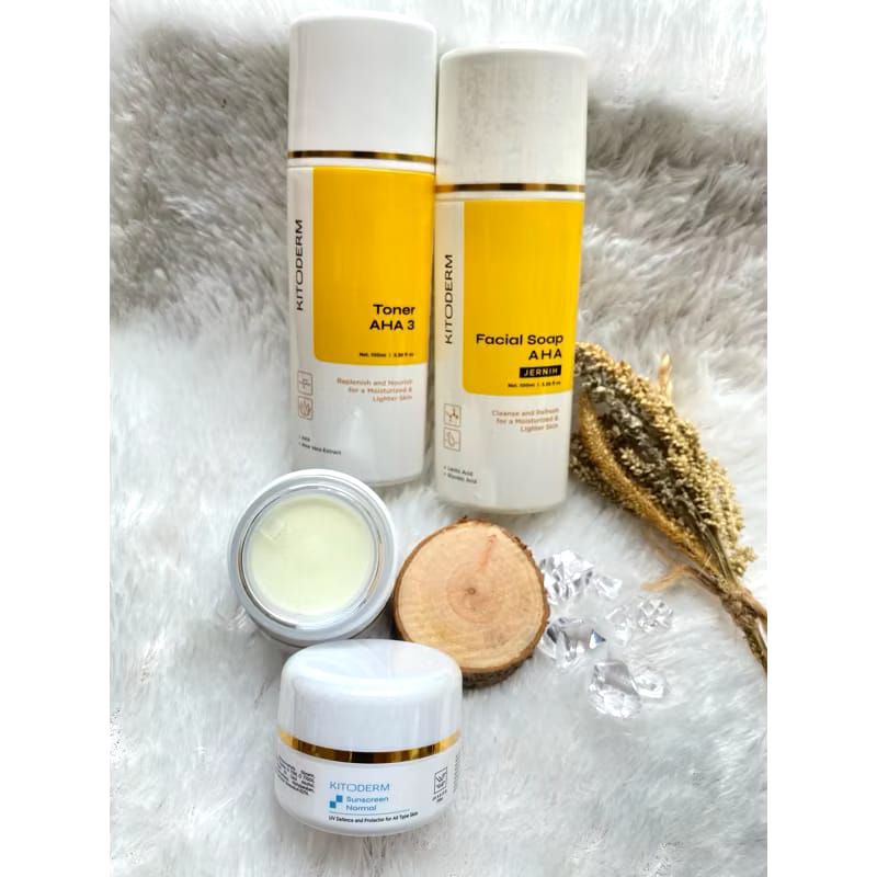 Jual Paket glowing dari kitoderm aha3 skincare /paket glowing kitoderm ...