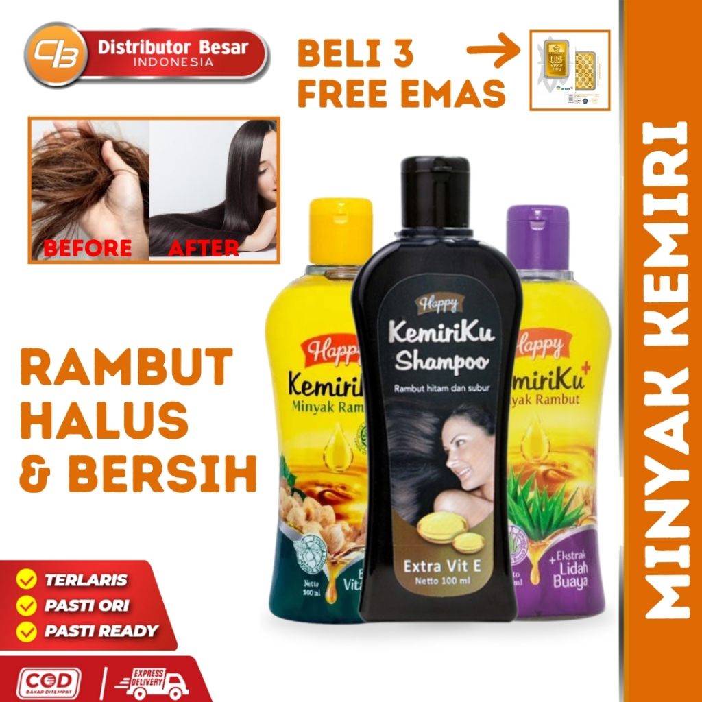 Jual Happy Kemiriku Minyak Rambut 100ml Minyak Kemiri Penumbuh Rambut ...