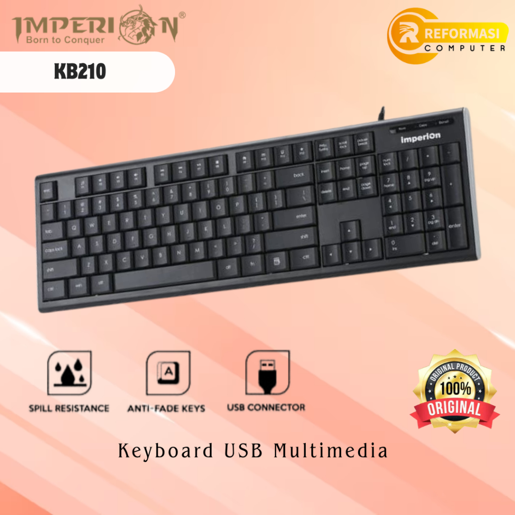 Jual IMPERION Keyboard USB Multimedia IMPERION KB210 | Shopee Indonesia