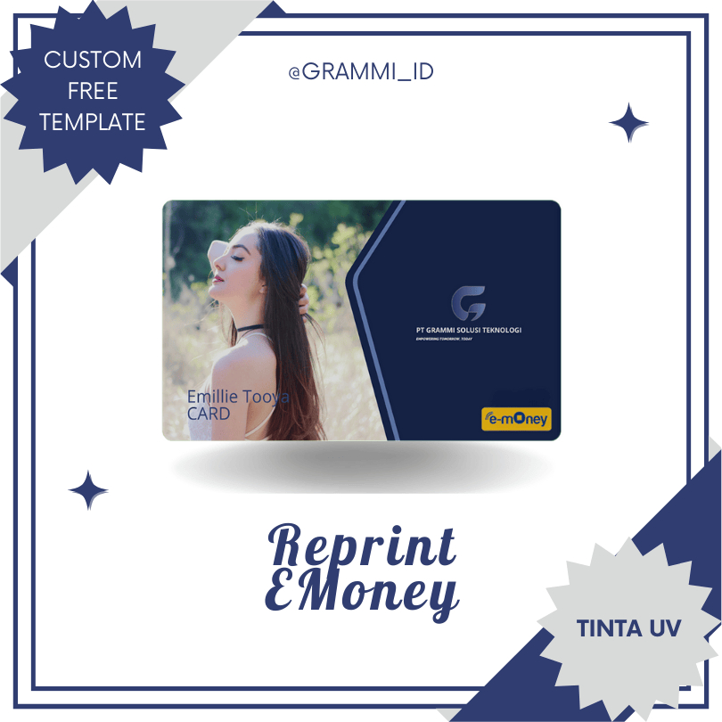 Jual Custom Emoney Etoll Mandiri Custom Cetak 1&2 Sisi Cetak Uv Print ...