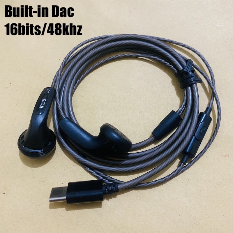 Jual Premium Headset Type C Custom HiFi Earphone USB C Earbud 3.5mm ...